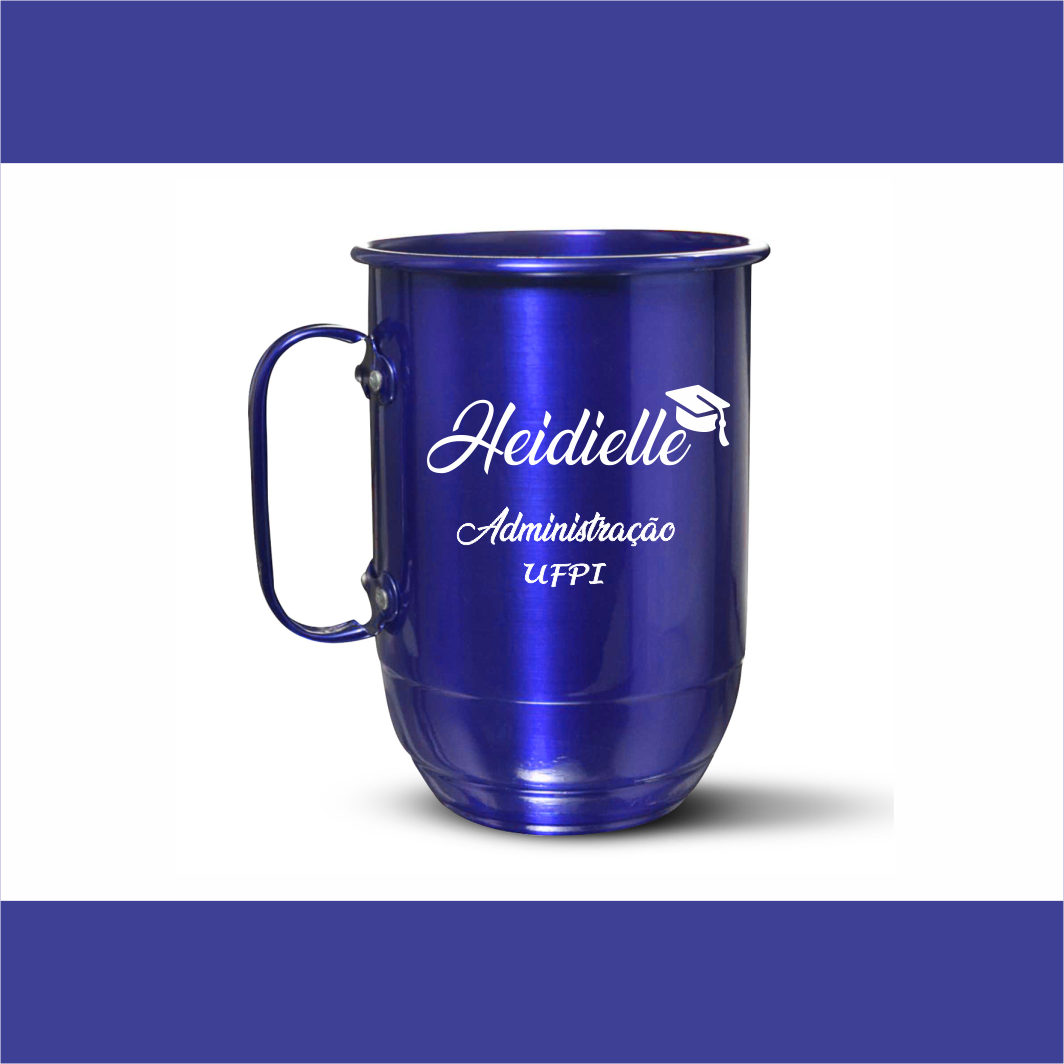 Caneca de Alumínio Azul – Brindes Ôxente! Caneca de Alumínio Azul – Brindes Ôxente!